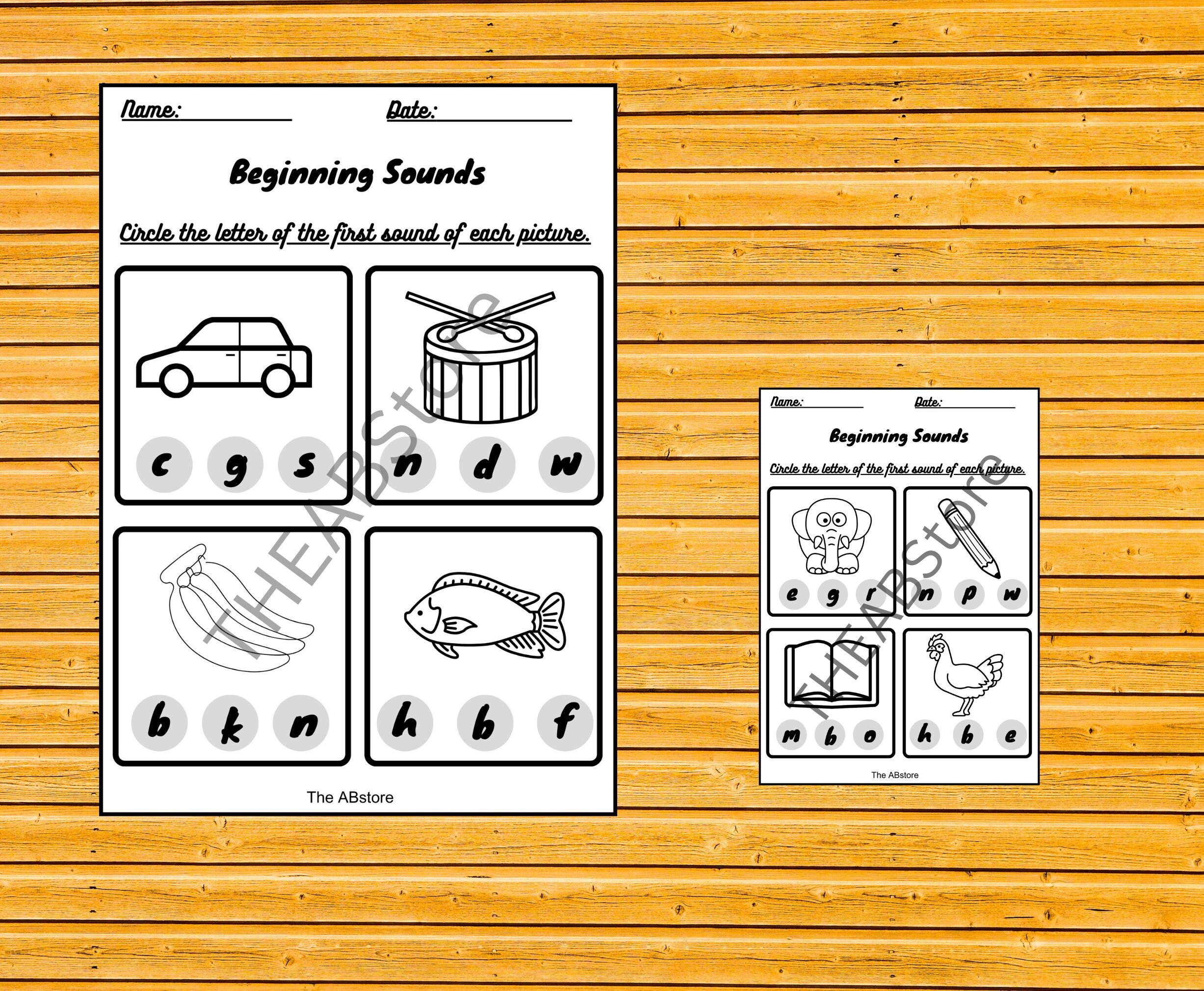 10 Printable Beginning Sounds Worksheets. Preschool-1st Grade Phonics ...