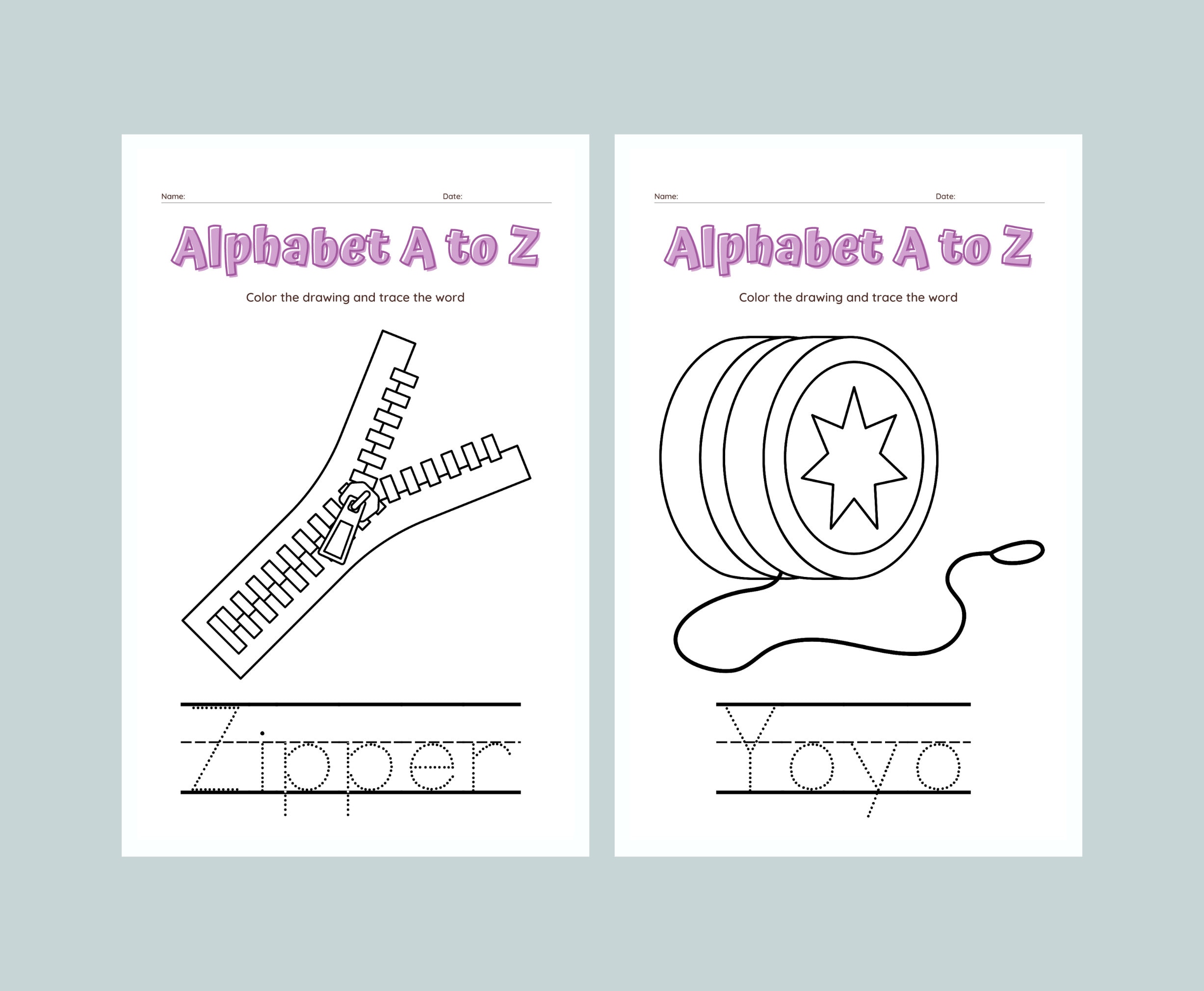 Alphabet Worksheets - Printable - Tracing - Coloring - Homeschool ...