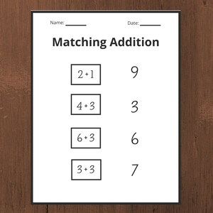 1 to 10 Matching Addition Worksheets, 10 Add and Match Fun Worksheets ...