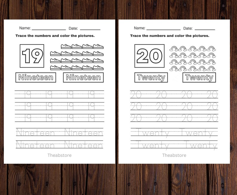 21 Printable Numbers 0 to 20 Tracing Worksheets. Preschool-kindergarten ...
