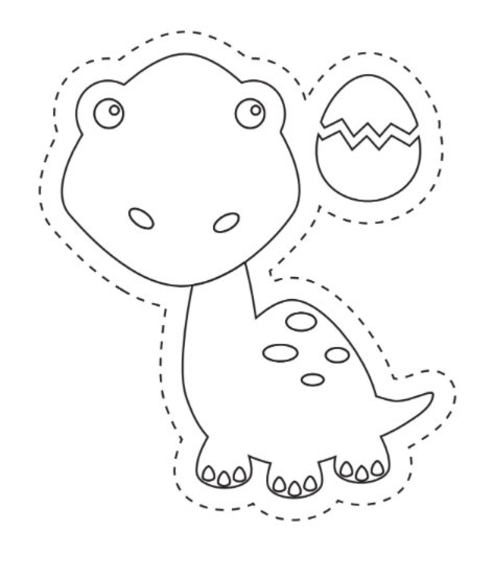 Scissor-skill Dinosaur Coloring Pages --has Dotted Lines to Help Kids ...