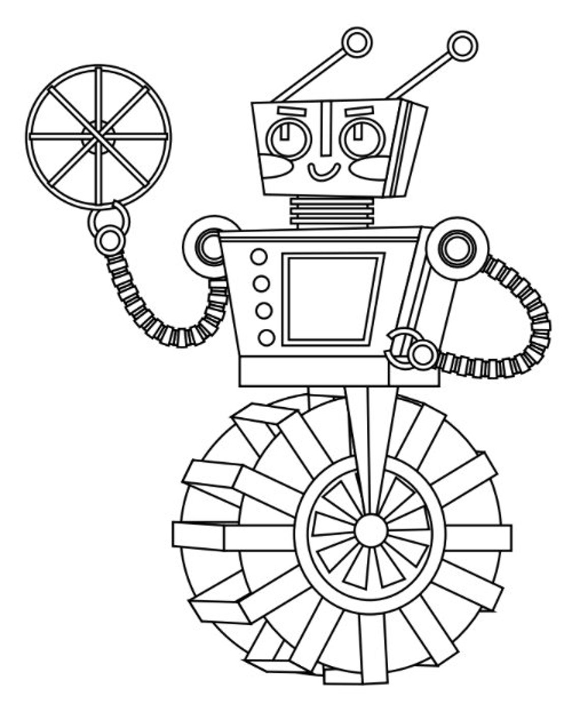Digital Robot Coloring Pages for Kids; - Etsy