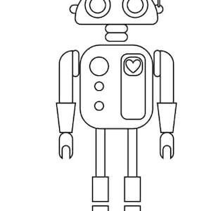 Digital Robot Coloring Pages for Kids; - Etsy