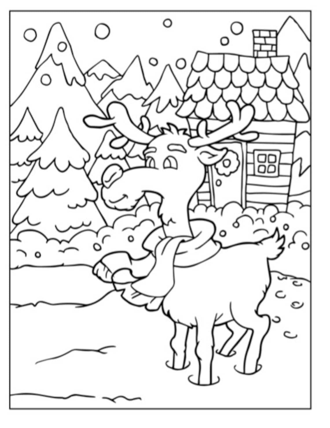 30 Christmas Coloring Pages - Etsy