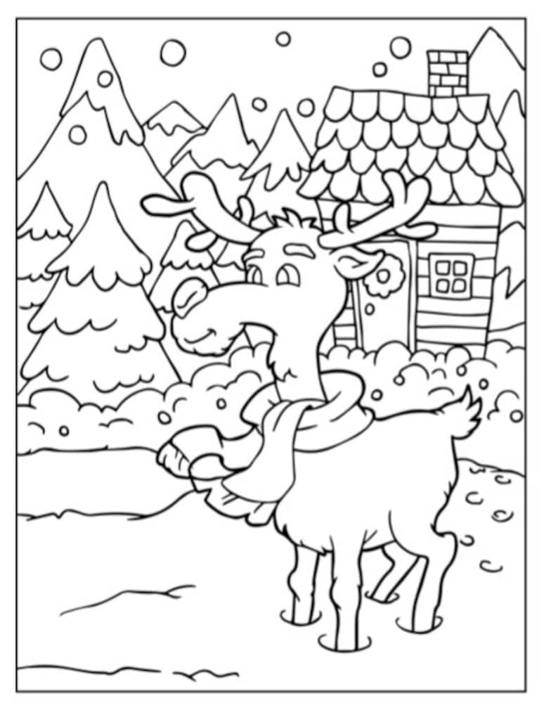 30 Christmas Coloring Pages - Etsy