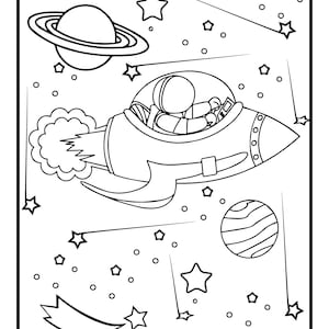 Space Coloring Pages - 20 Themed Space Pages- Astronauts, Planets ...