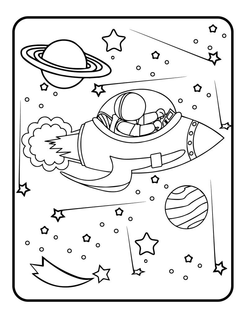 Space Coloring Pages - 20 Themed Space Pages- Astronauts, Planets ...