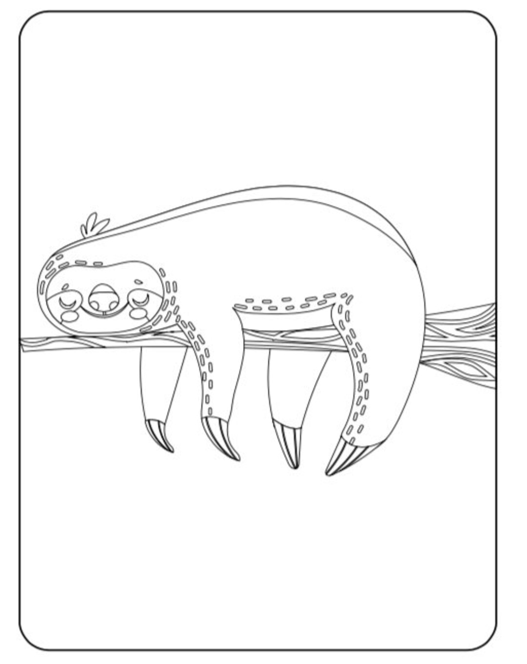 Sloth Coloring Pages -20 Images - Etsy