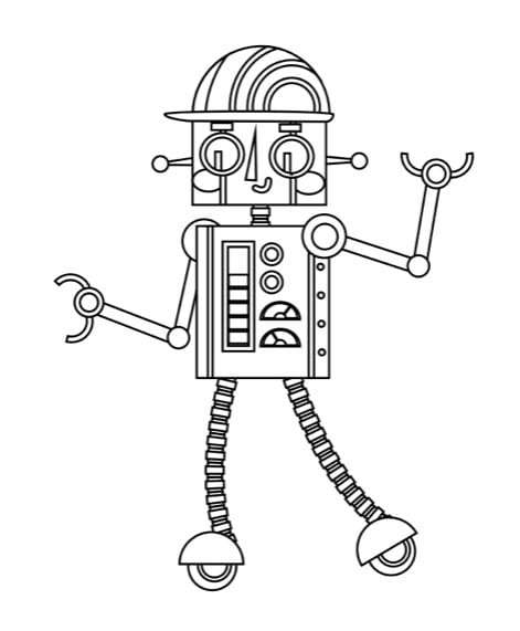 Digital Robot Coloring Pages for Kids; - Etsy