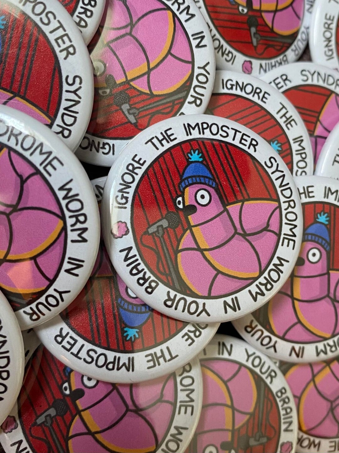 Imposter Worm Button Badge Badge, Imposter Syndrome - Etsy Australia