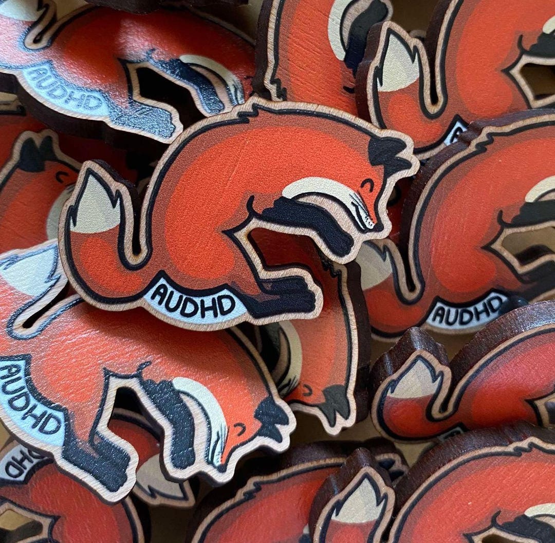Pin Badge: Audhd Fox, Autism, Autistic, ADHD, Neurodivergent - Etsy