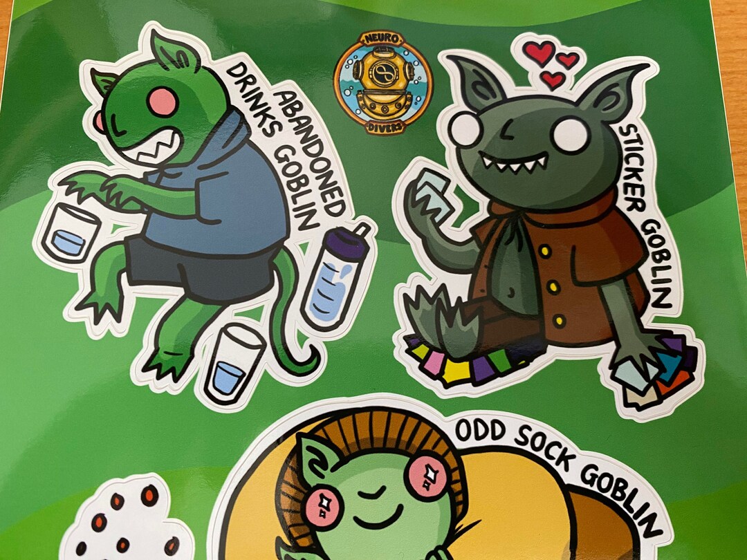 Goblin Sticker Sheet A5: Neurodiversity, Neurodivergent, Collectors ...