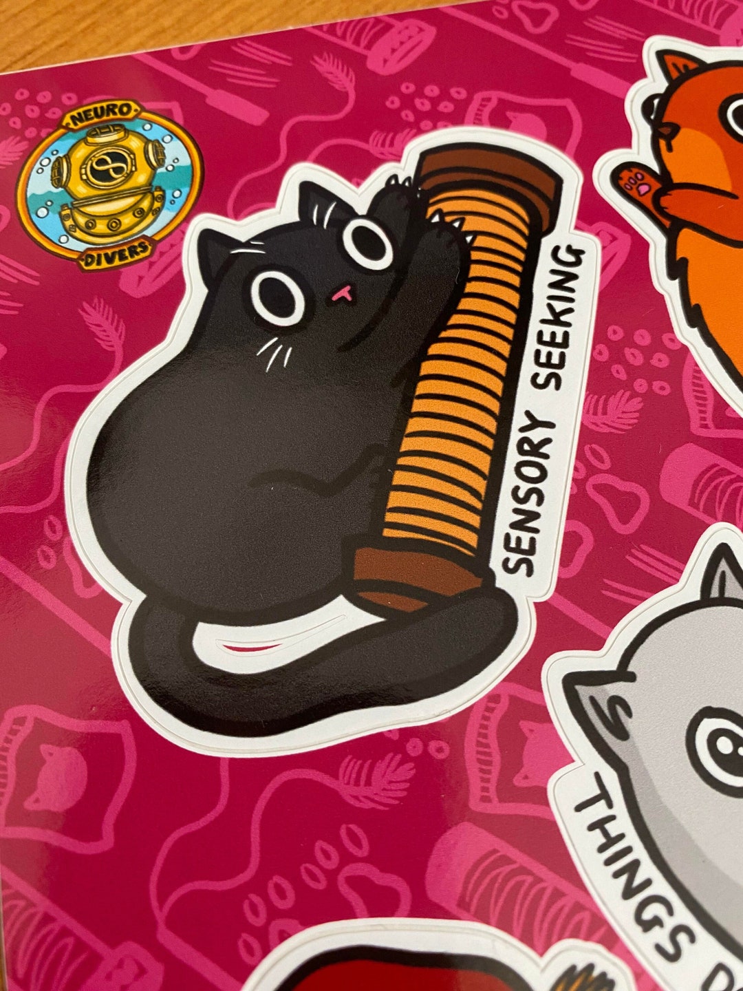Cat Sticker Sheet 3 A5: Neurodiversity, Neurodivergent, Autistic, Vinyl ...