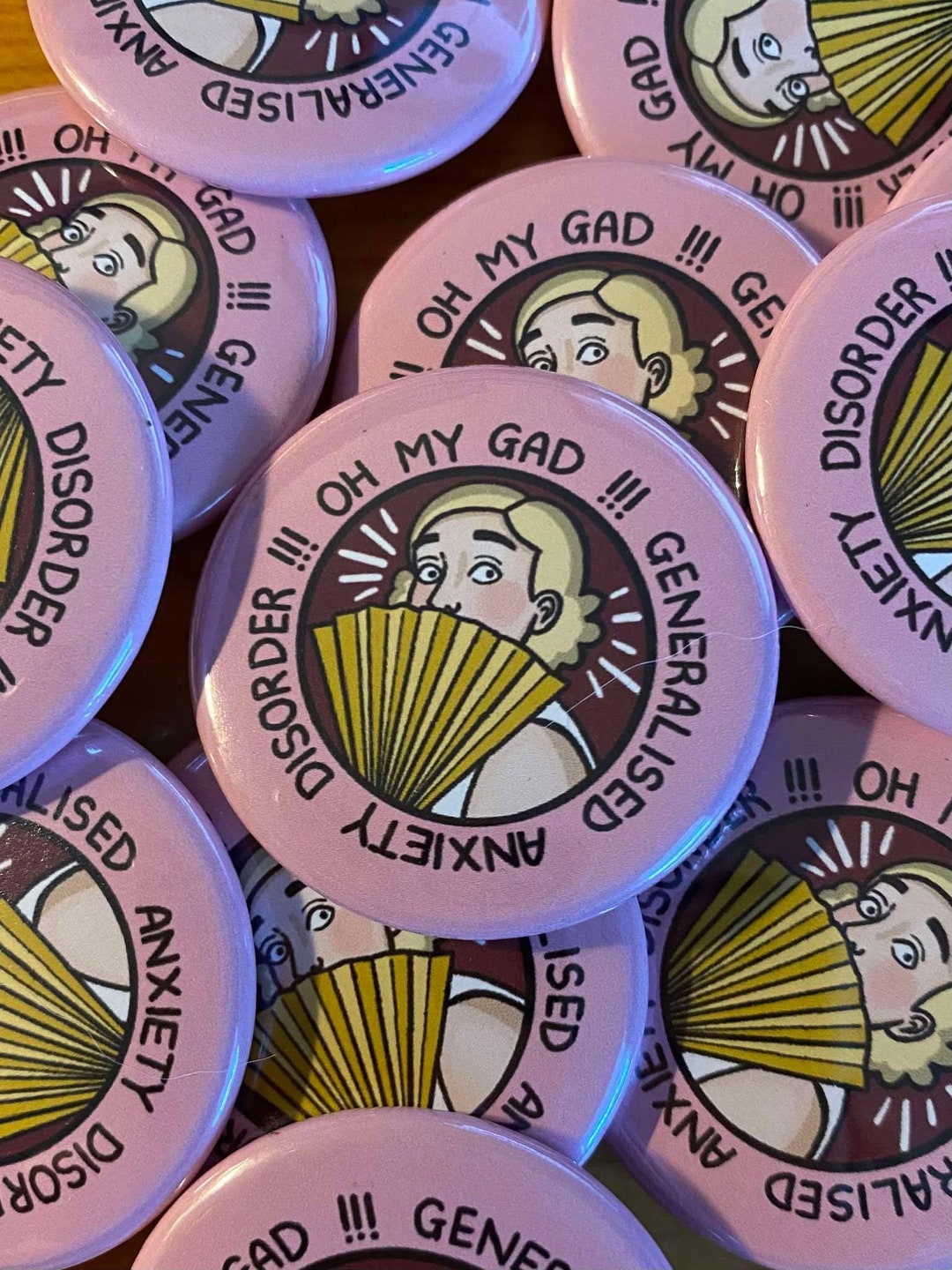 Oh My GAD! - Button Badge: Badge, Neurodivergent, Mental Health ...