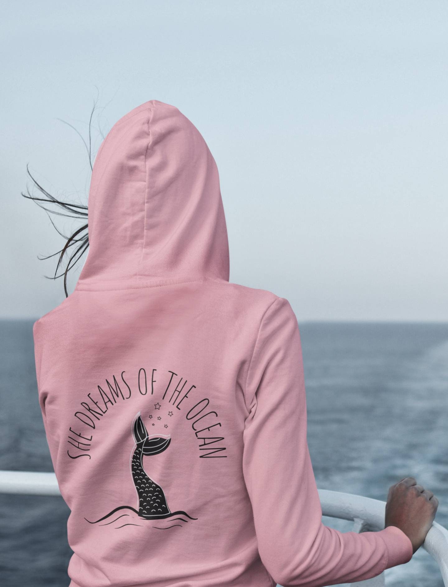 She Dreams Of The Ocean Mermaid Hoodie Womens Hoodies Hoody Etsy