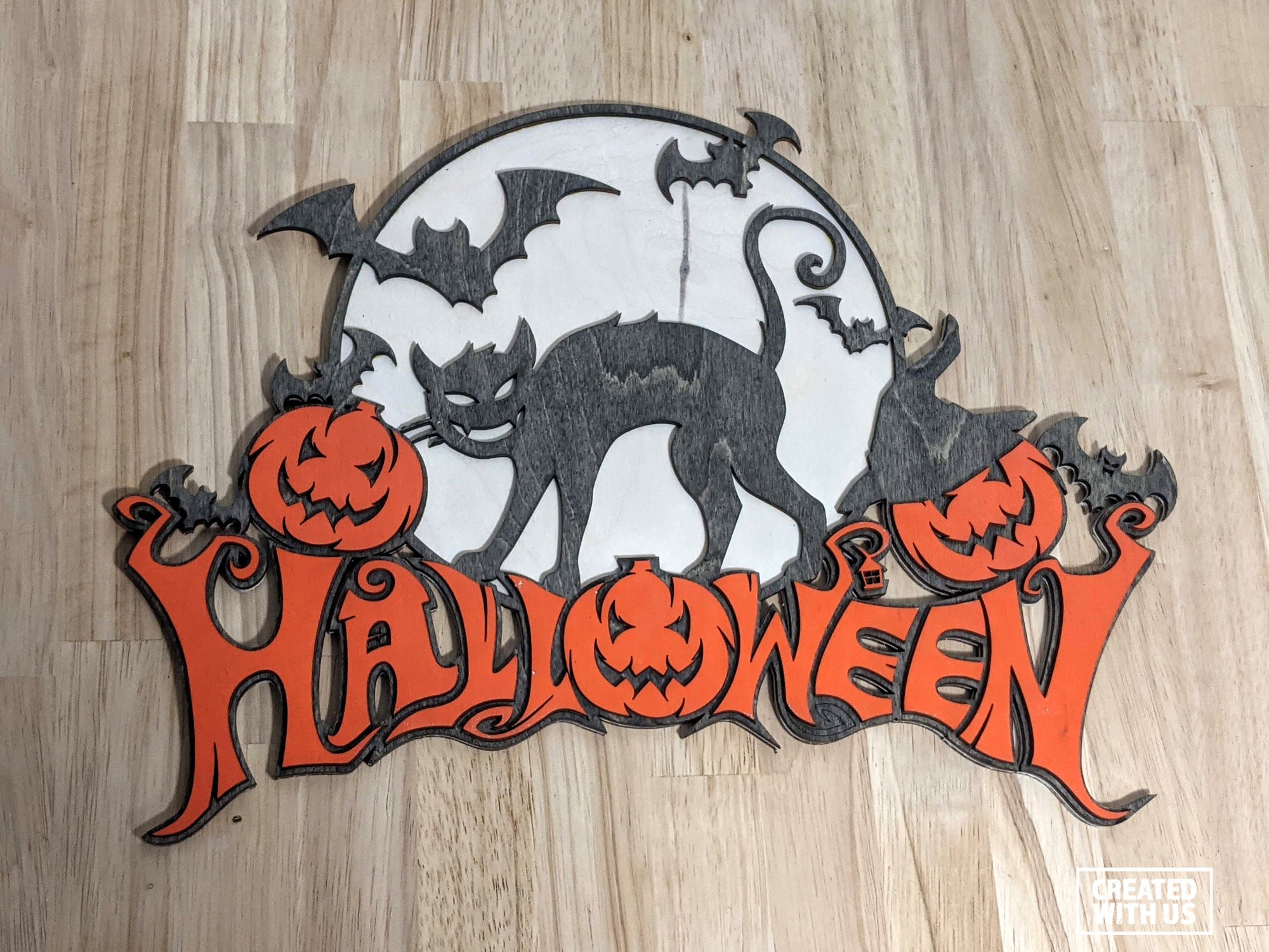 Scared Cat / Spooked Kitty Halloween Wood Sign, Decoration - Etsy