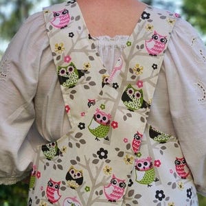 Cute Owls Cross Back Slip-on Apron - Etsy