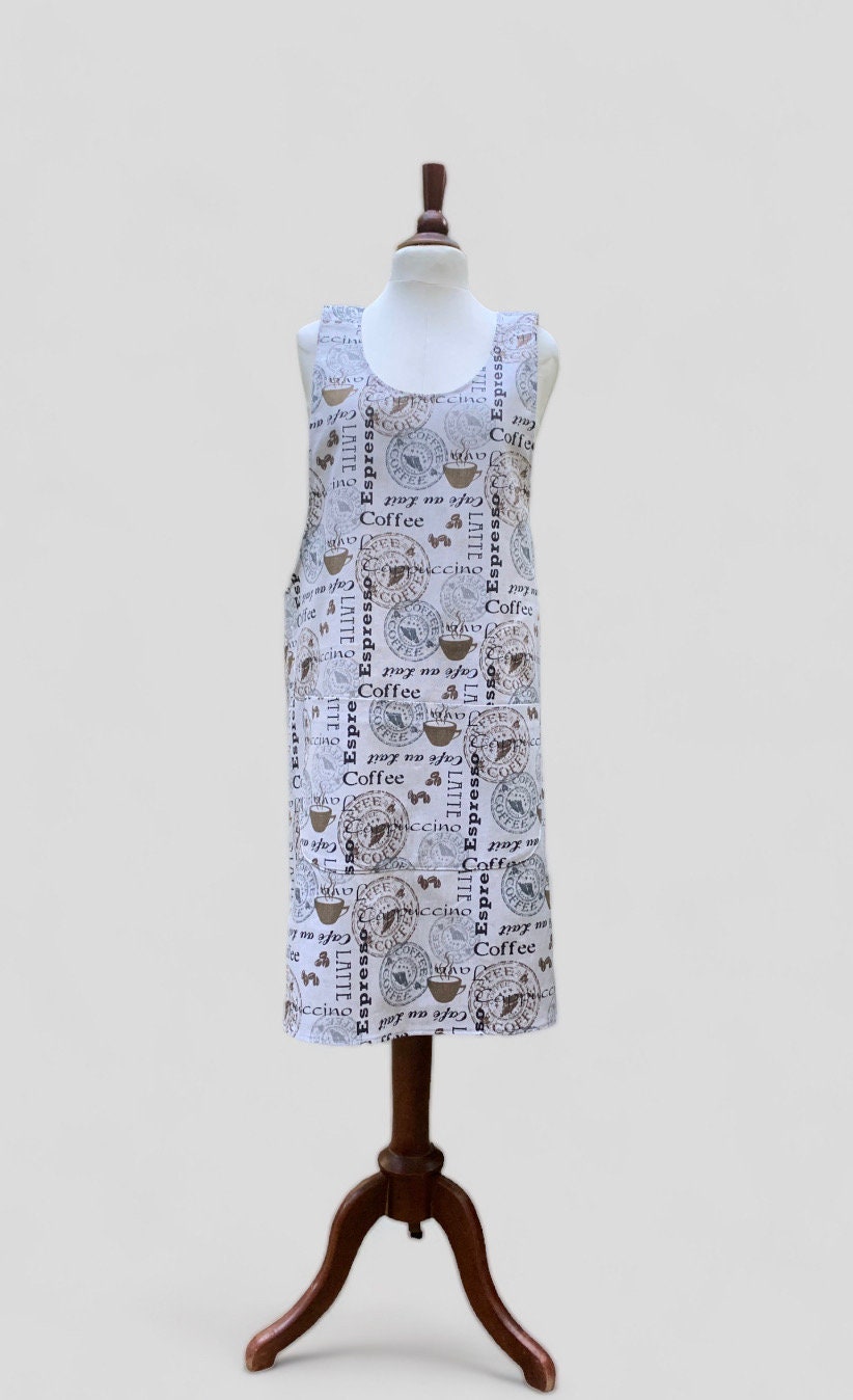 Espresso Latte Cross Back Slip-on Apron - Etsy
