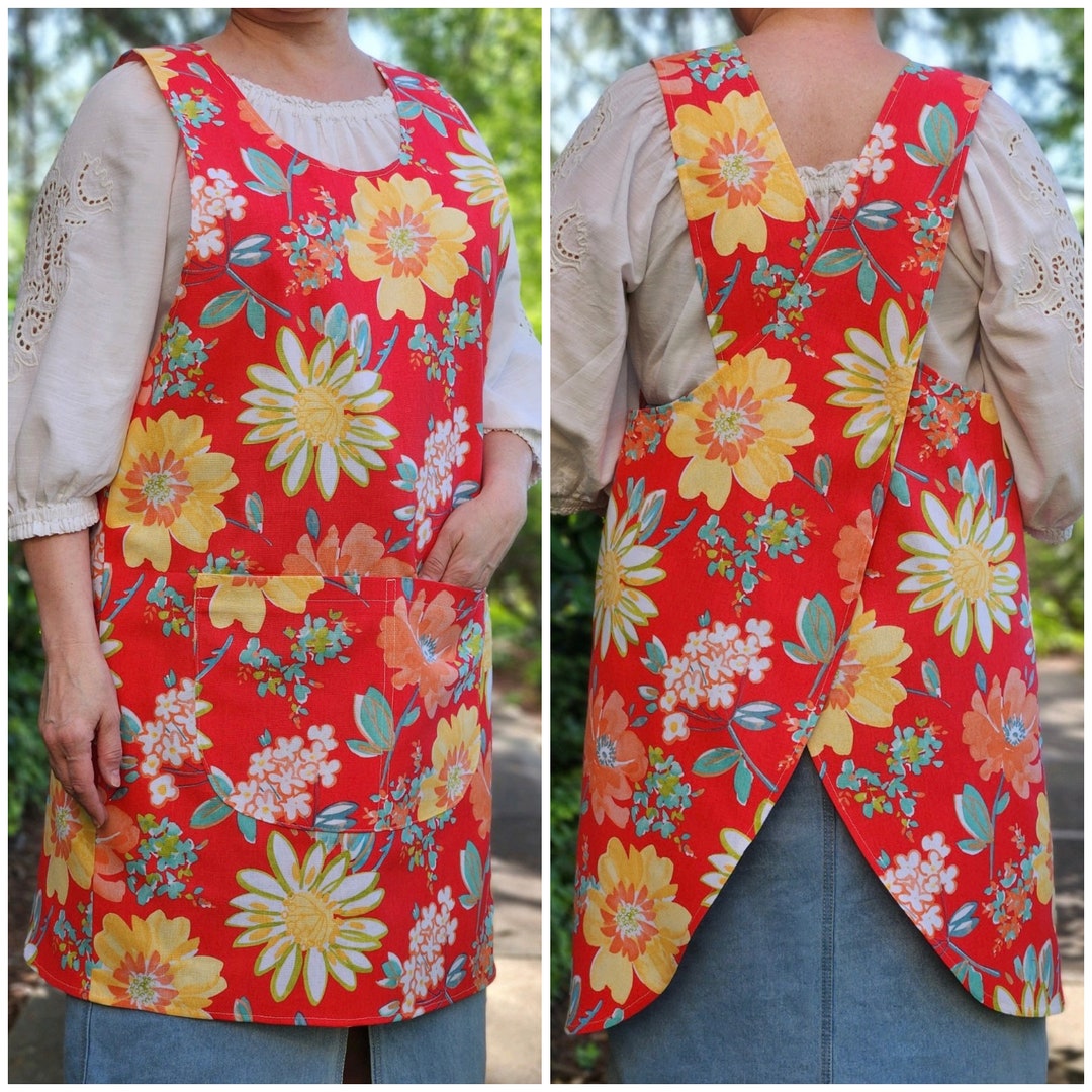 PLUS Size Summer Breeze Cross Back Slip-on Apron - Etsy