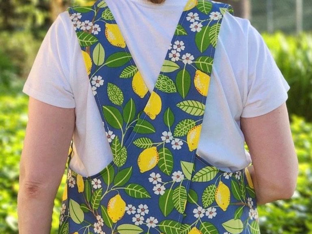 Lemon Tree Cross Back Slip-on Apron - Etsy
