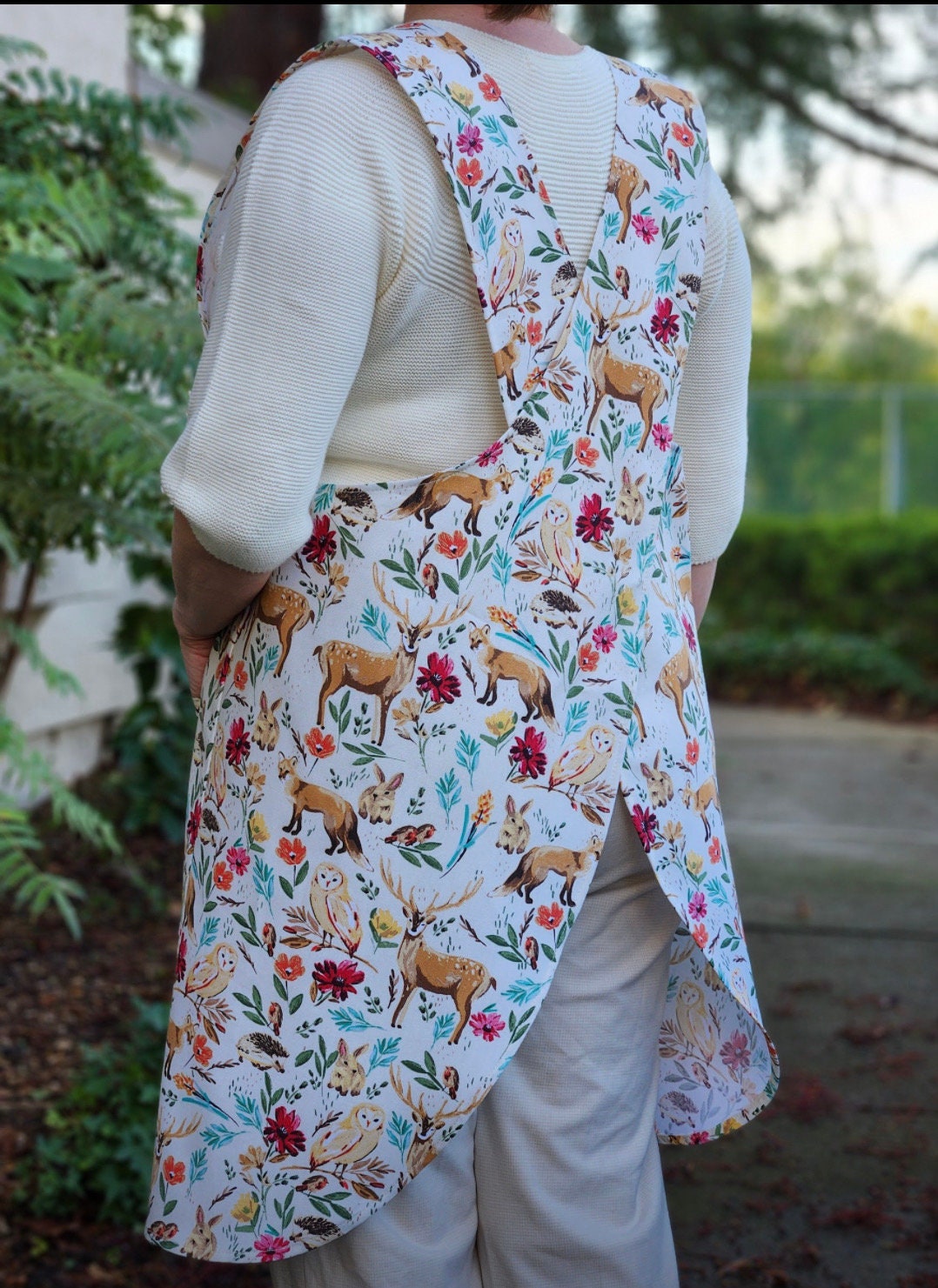 Spring in Woodland Cross Back Slip-on Apron - Etsy
