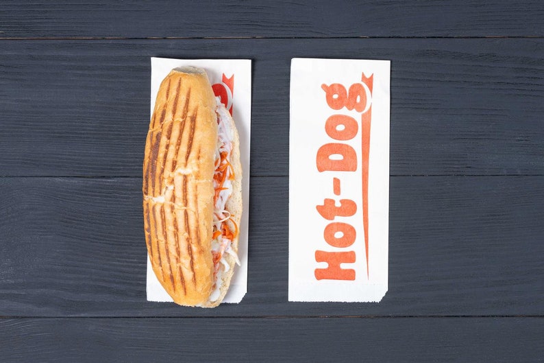 Hot Dog Wrapper Sleeves - Paper Hot Dog Bags - Compostable Packing ...