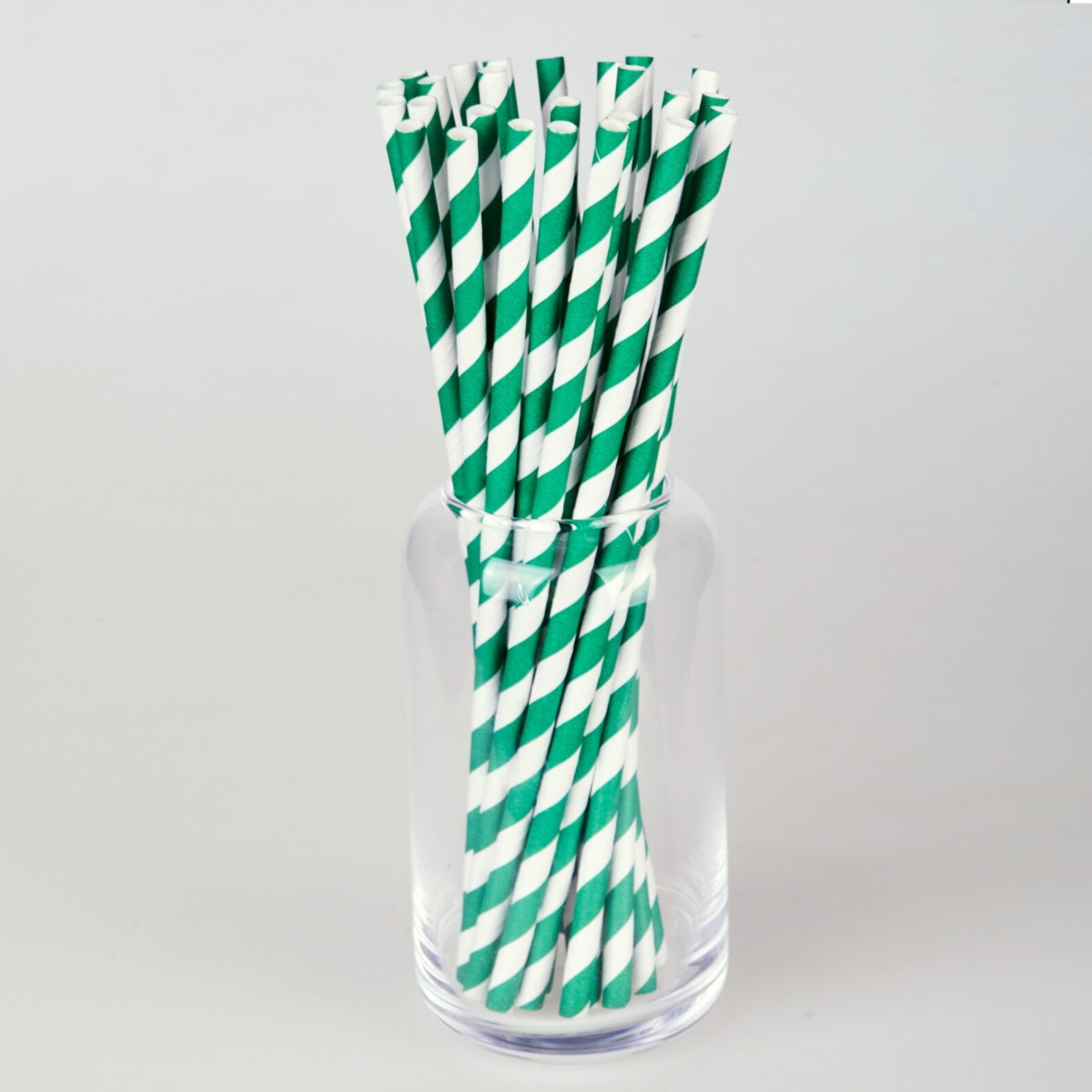 Green Stripe Paper Straw - 25 Pcs - Paper Straws - Drinking Straw ...