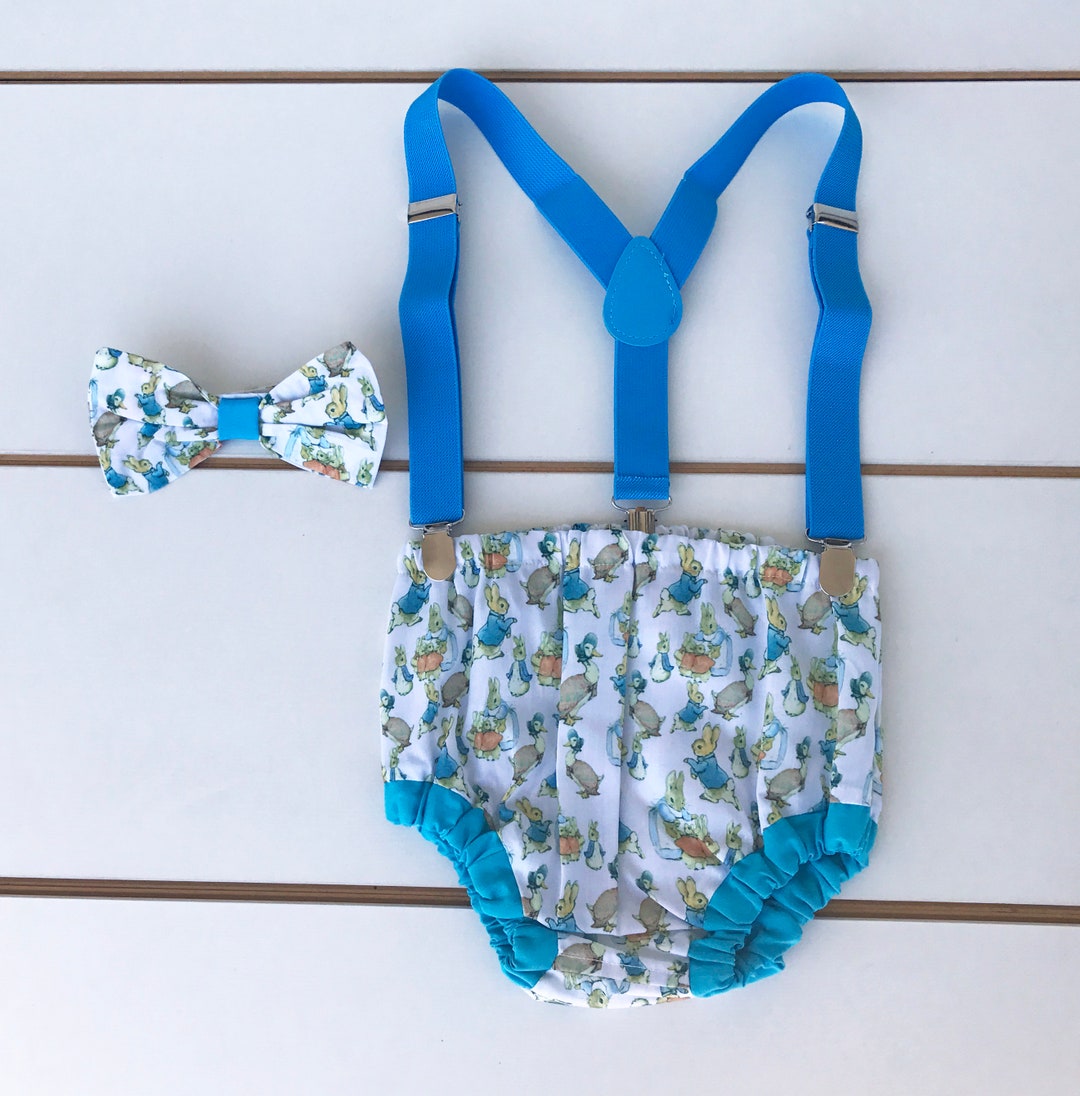 SALE! 3 Piece Rabbit Cake Smash Outfit, Baby Boy, First Birthday, Bow ...