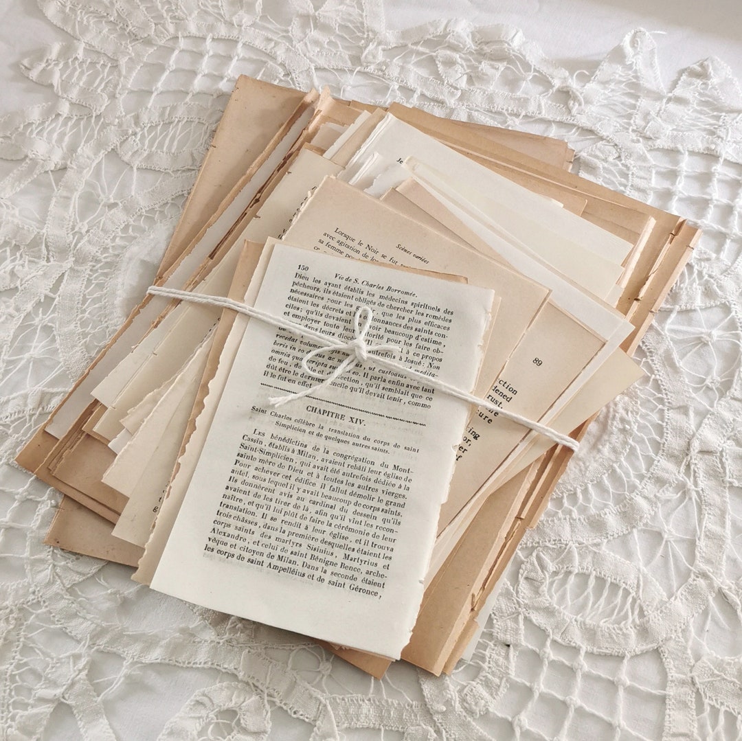 100 Pages, Medium and Small, French Books, Vintage, Old, Sepia ...