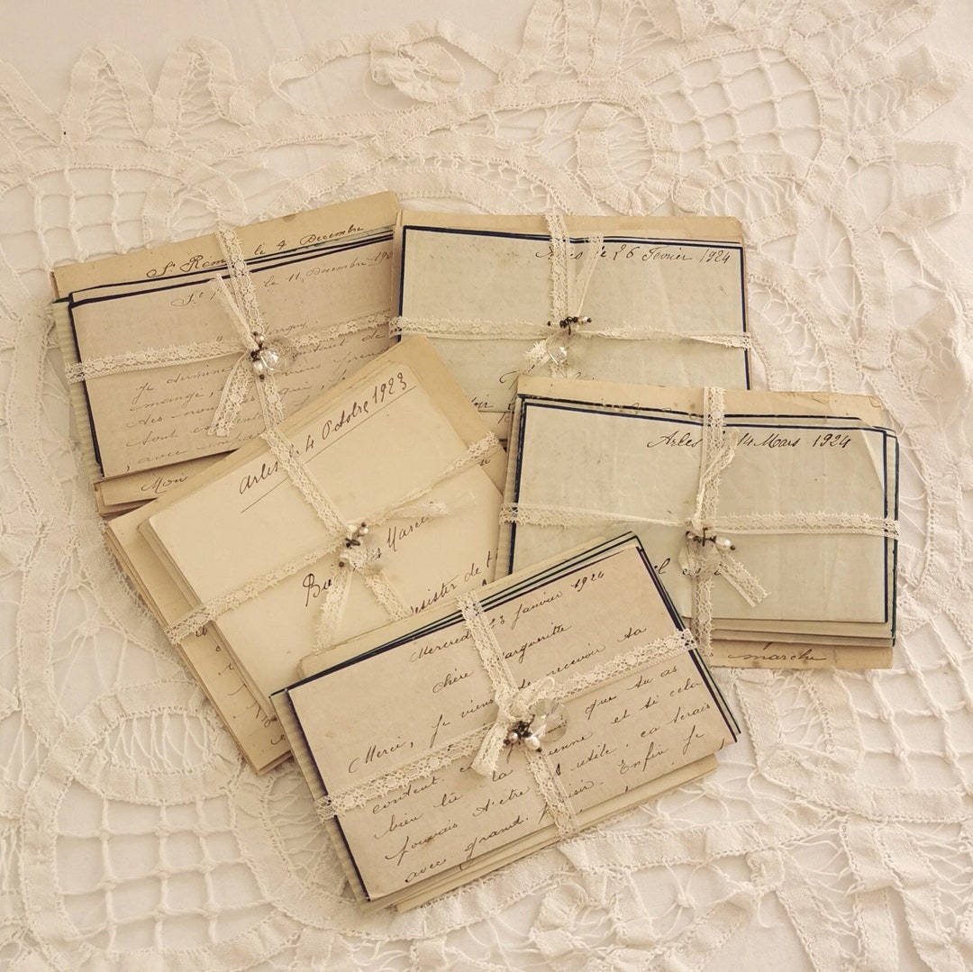 Lot of 5 Handwritten Love Letters, Original, French, 1920s, Old Papers ...