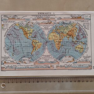 World Map 1923 | Original Picture Print From Old Encyclopedia From 1923 ...