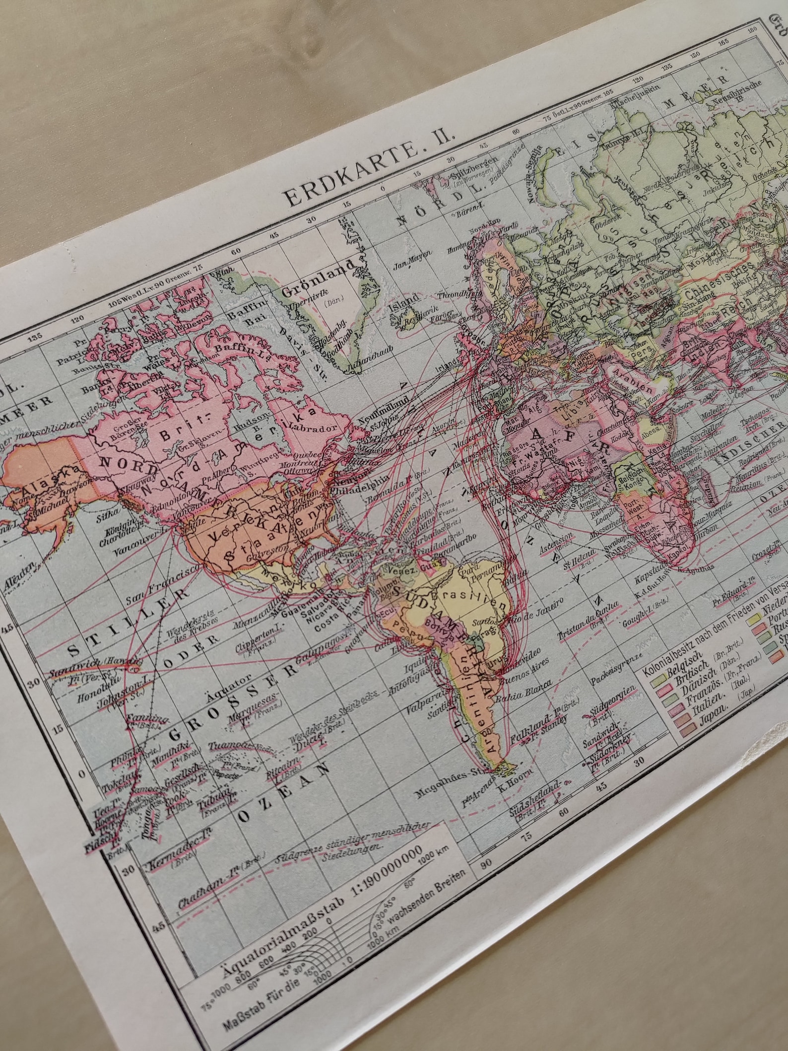 World Map 1923 | Original Picture Print From Old Encyclopedia From 1923 ...