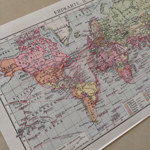 World Map 1923 | Original Picture Print From Old Encyclopedia From 1923 ...