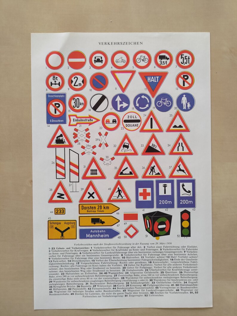 Road Signs 1956 Original Picture From Old Dictionary From 1956 65 Year ...