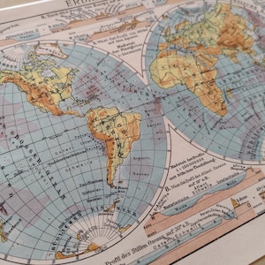 World Map 1923 | Original Picture Print From Old Encyclopedia From 1923 ...