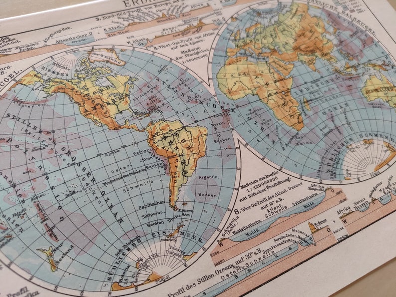 World Map 1923 | Original Picture Print From Old Encyclopedia From 1923 ...