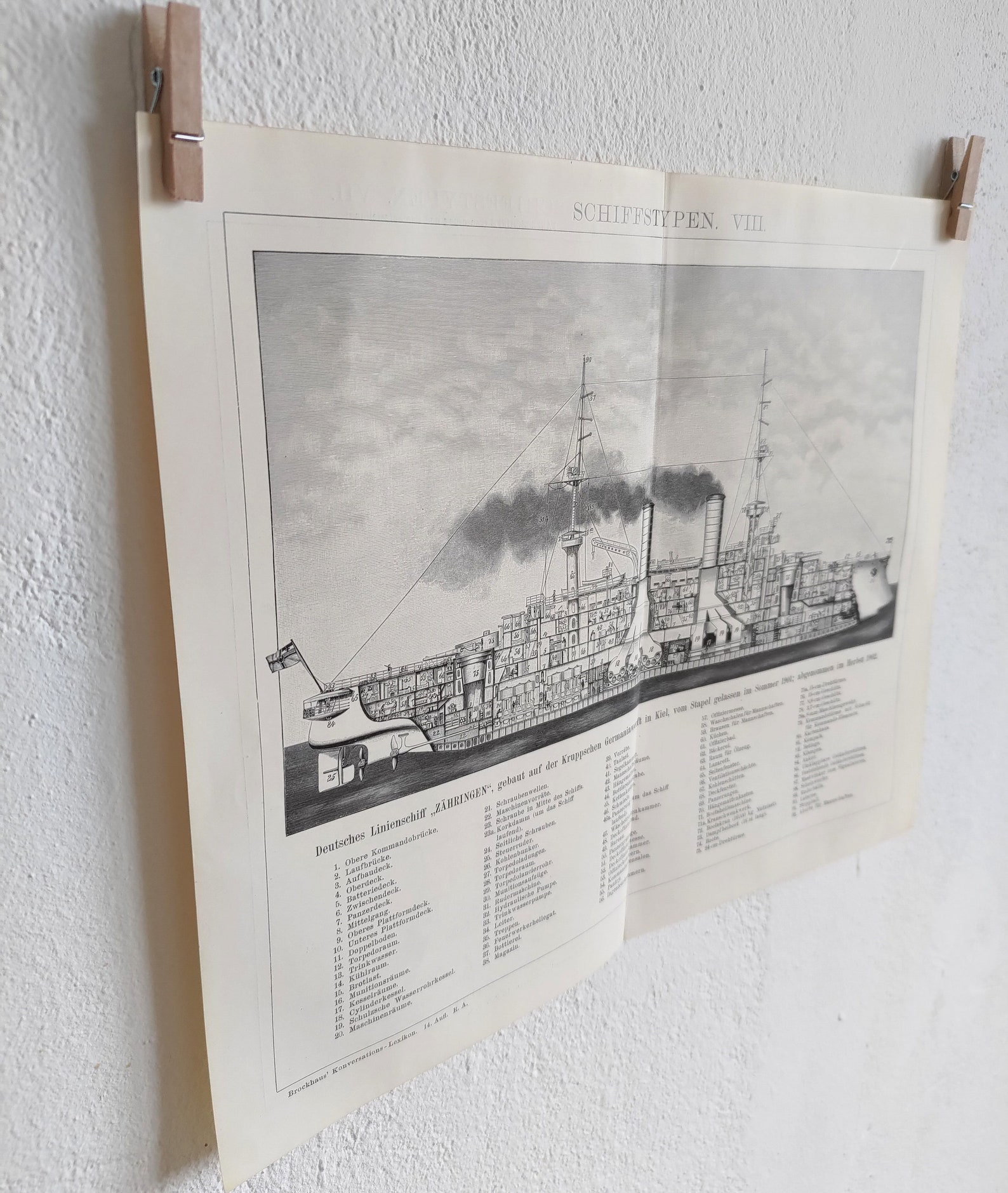 Ship Types 1903, Ironclads | Original Lithograph From an Old ...