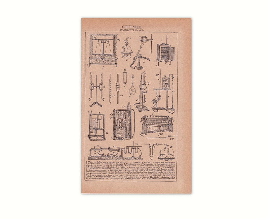 Chemistry 1923 Original Picture Print From Old Encyclopedia From 1923 ...