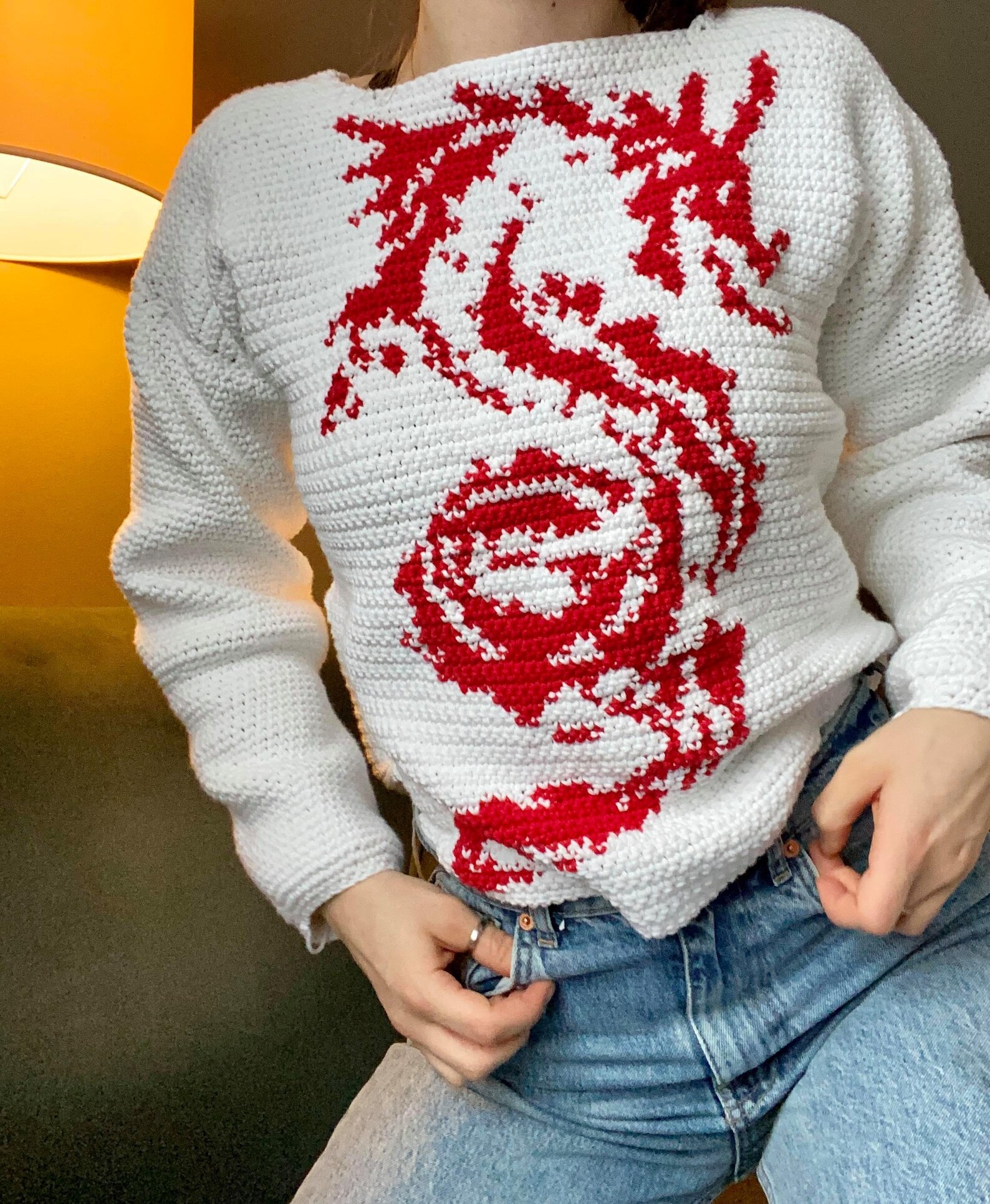 Heart of Fire Sweater Crochet Pattern | Etsy