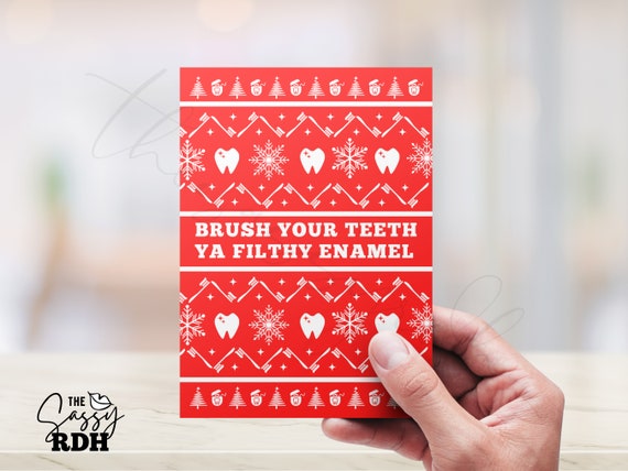 Dental Christmas Card Dental Holiday Card Dental Greeting - Etsy