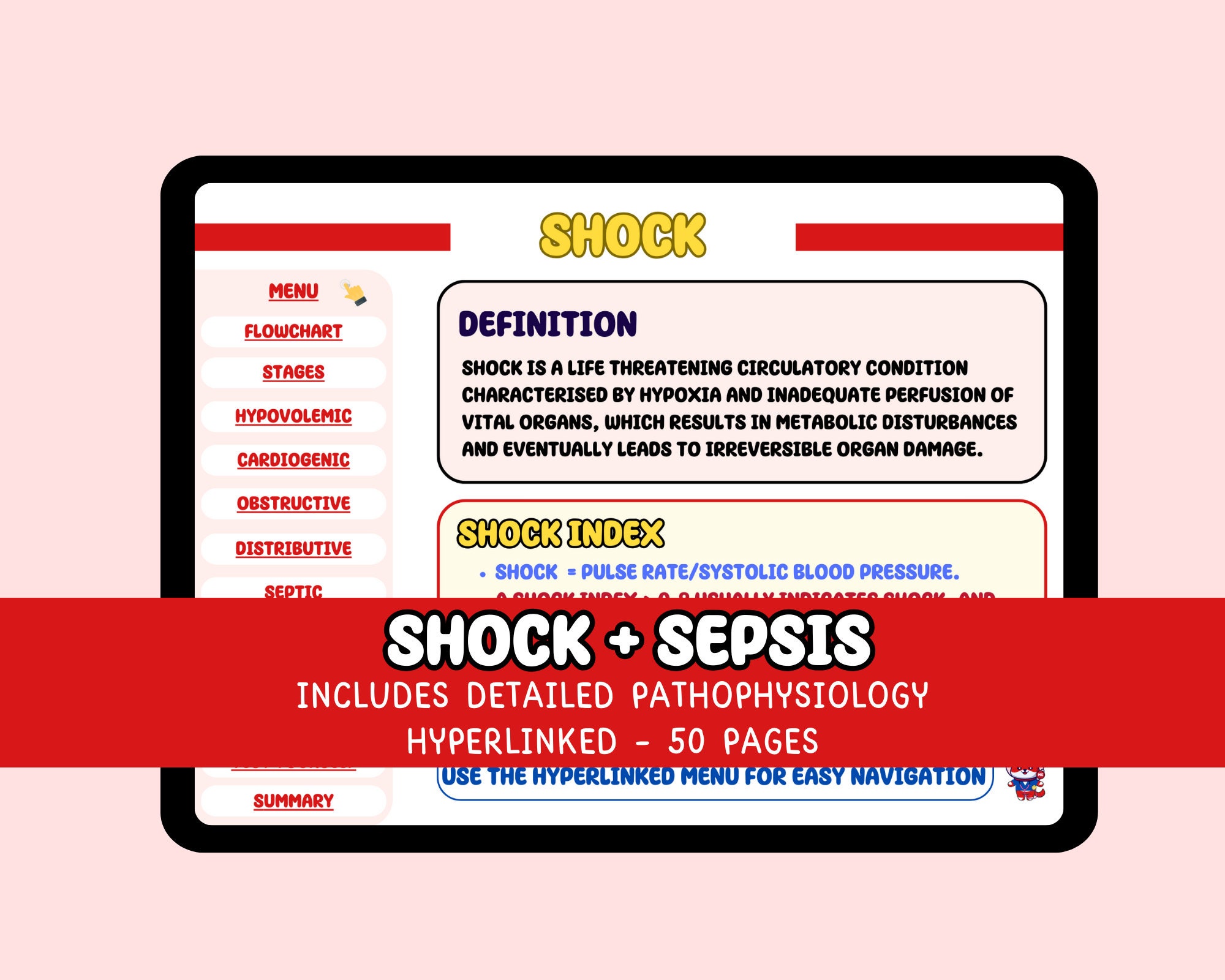 Shock + Sepsis Guide: Interactive PDF, 50 Detailed Pages on Shock ...