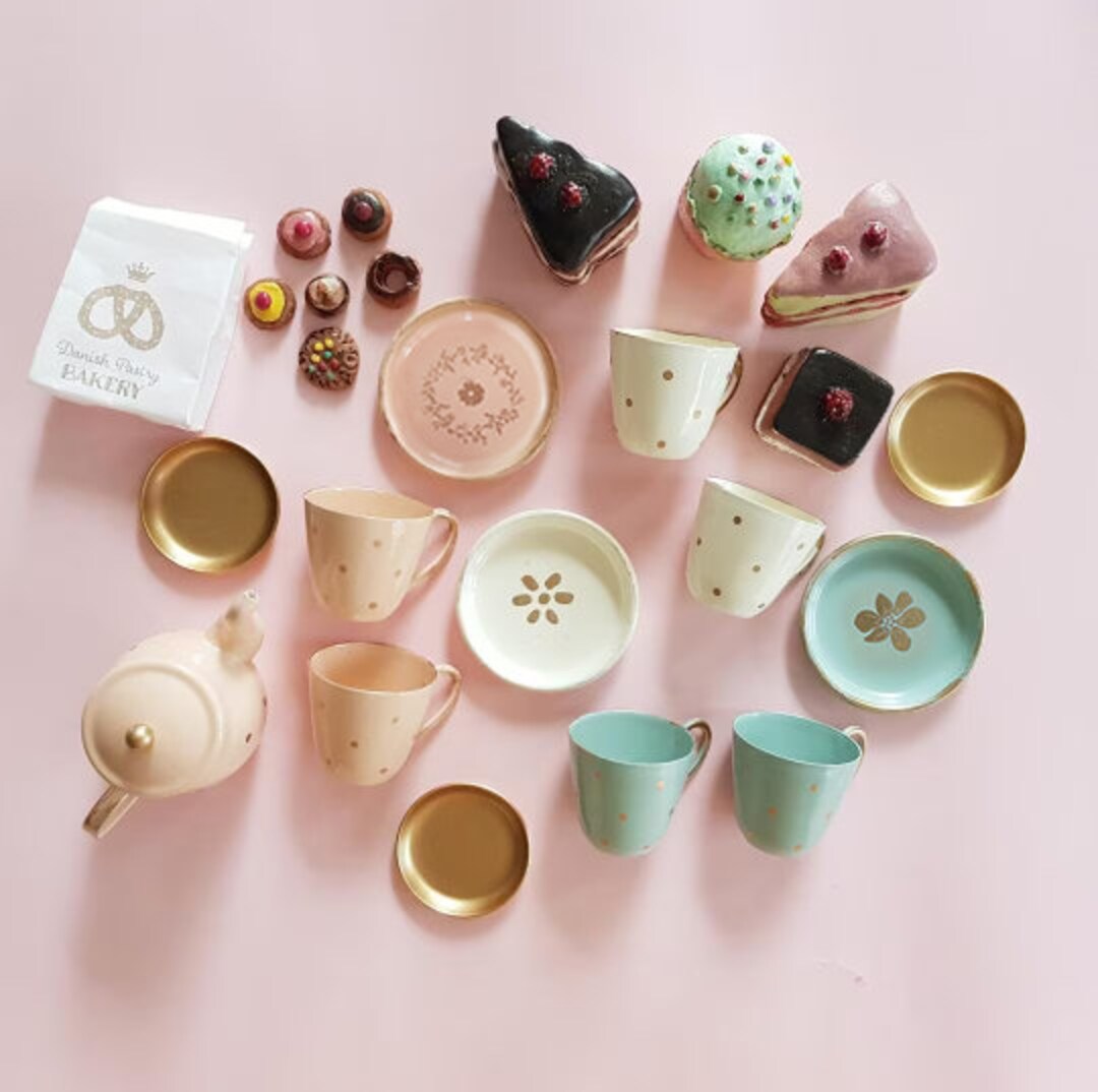 Big Colorful Metal Tea Set With Cakes for Barbie, Maileg, Blythe - Etsy