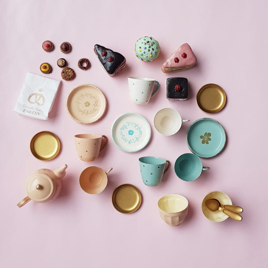 Big Colorful Metal Tea Set With Cakes for Barbie, Maileg, Blythe - Etsy