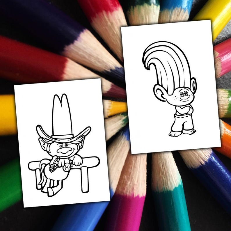 60 Trolls Coloring Page, Kids Cartoon Characters Coloring Sheets ...
