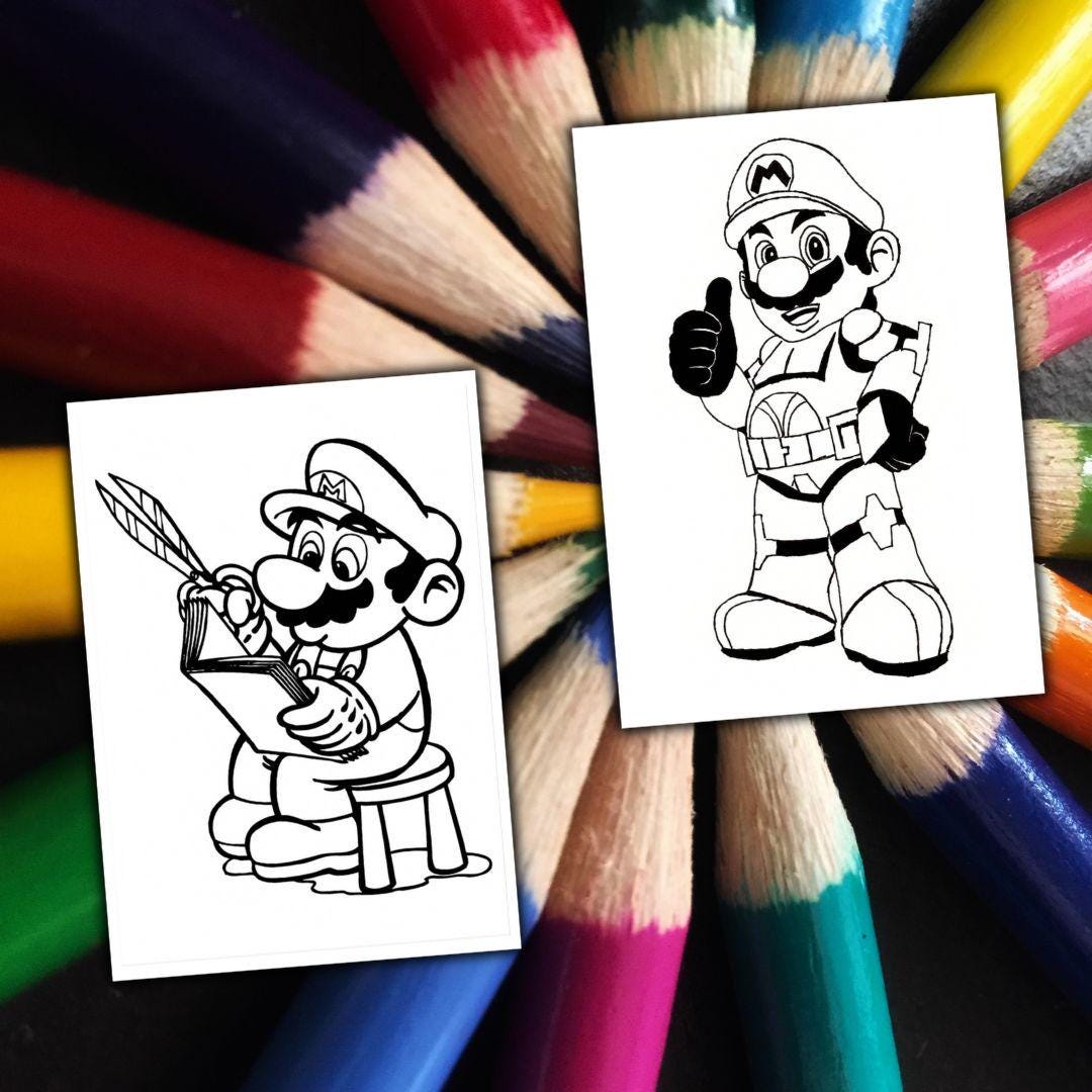 95 SUPER MARIO Coloring Pages, Kids Coloring Book Cartoon, Kid Coloring ...