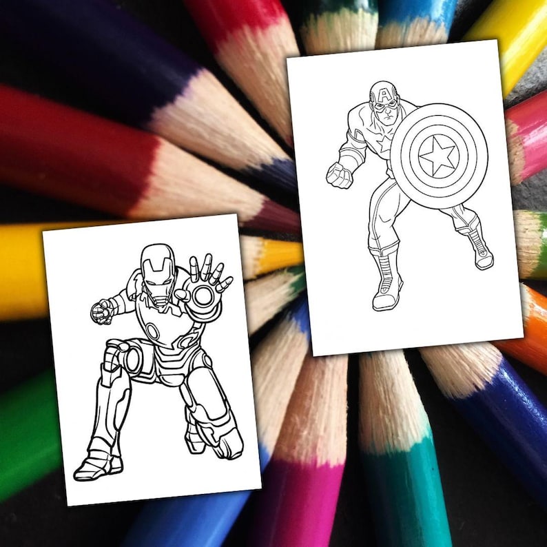 100 SUPERHERO Coloring Pages, A4 Format Coloring Book for Kids, Kid ...