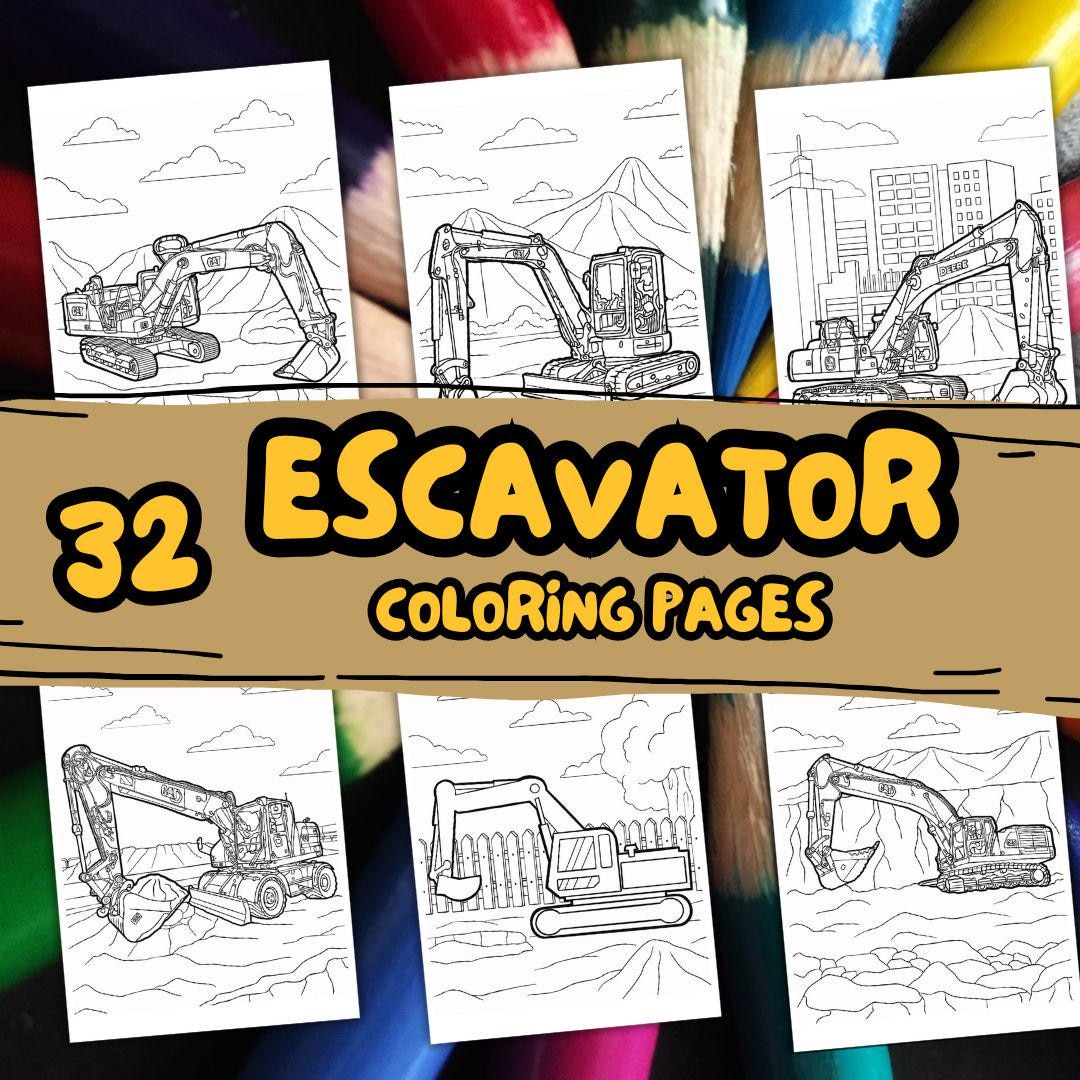 30 EXCAVATOR Color Pages. Excavator Book Photo Kid. Coloring Pages for ...