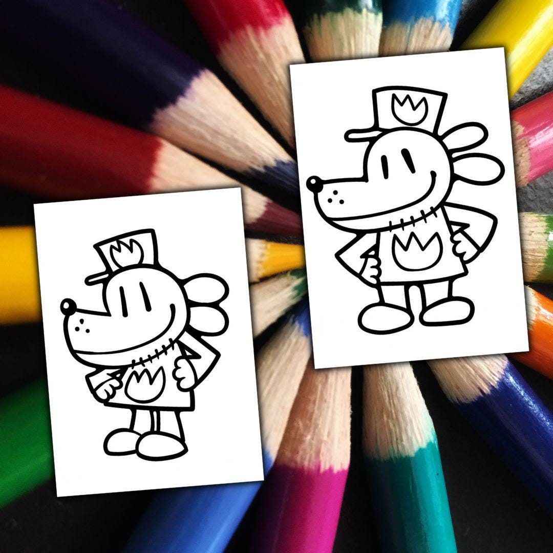 75 Dog Man Coloring Page, Kids Cartoon Characters Coloring Sheets ...