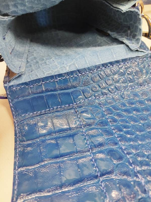 Blue Leather Cell Phone Bag, Phone Bag, Mini Bag, Cell Phone Purse ...