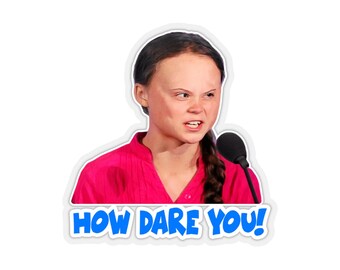 Greta Thunberg How Dare You Sticker - Etsy